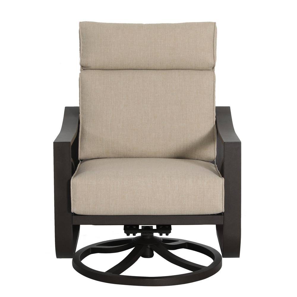 Patio Time Black Aluminum Outdoor Swivel Rocking Sofa Chairs with ...