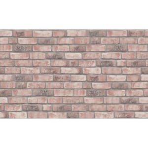 Bricks and More Collection Beige Rocky Brick Motif Matte Finish Vinyl ...