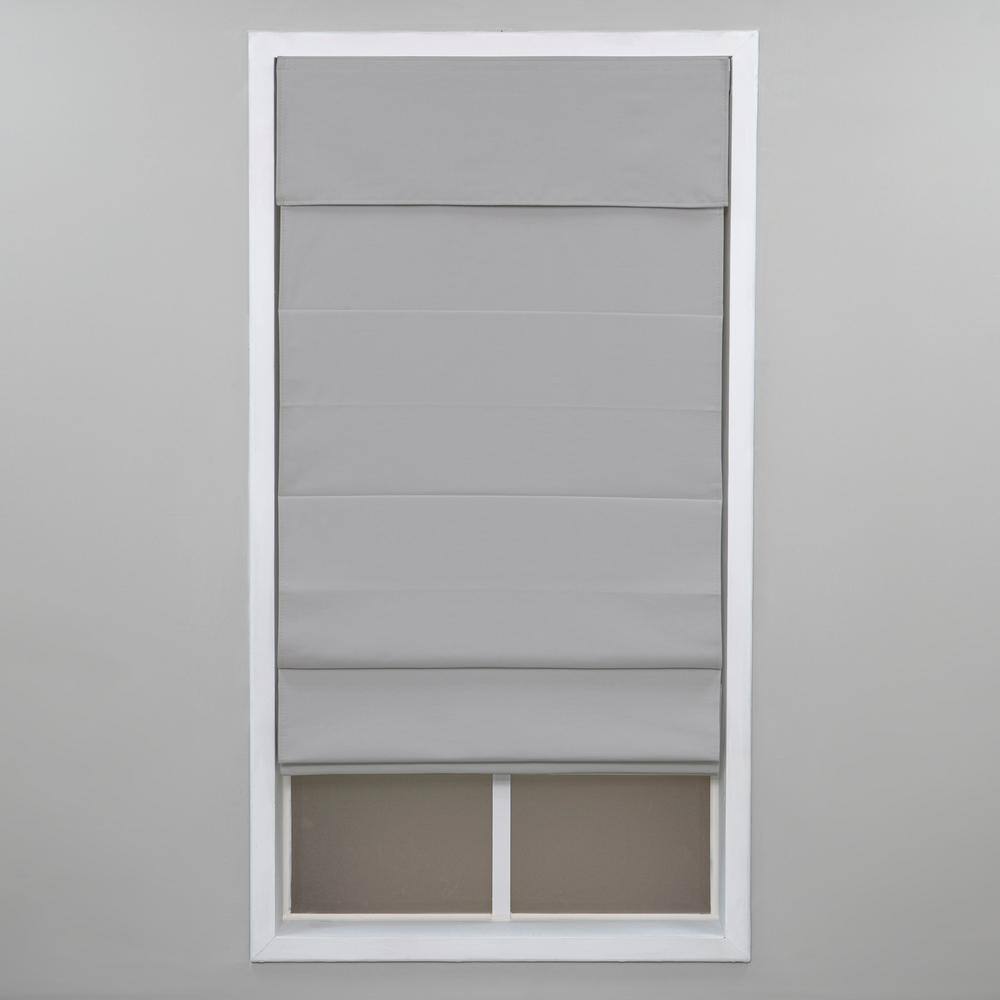 Perfect Lift Window Treatment Light Gray Cordless Room Darkening Poly ...