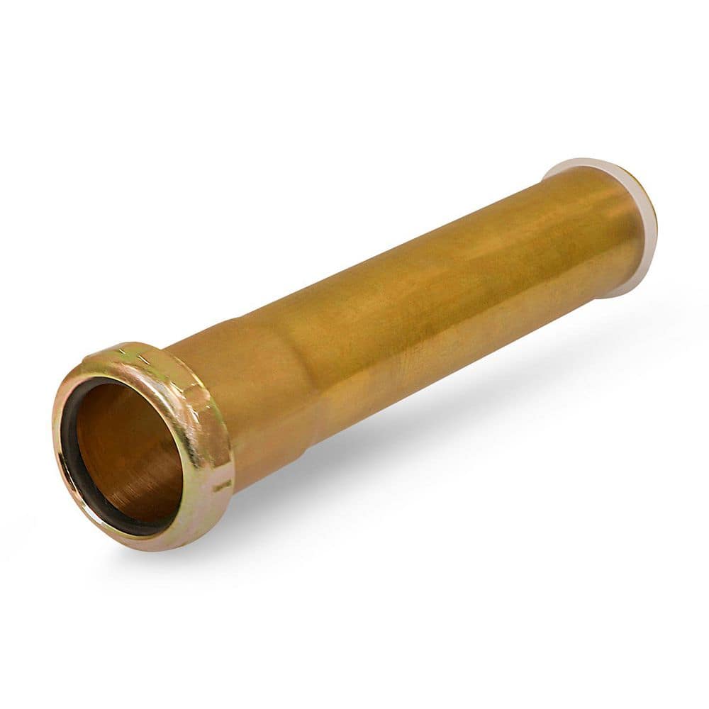 PLUMBFLEX 1-1/2 in. x 12 in. 17-Gauge Brass Slip Joint Extension Tube ...