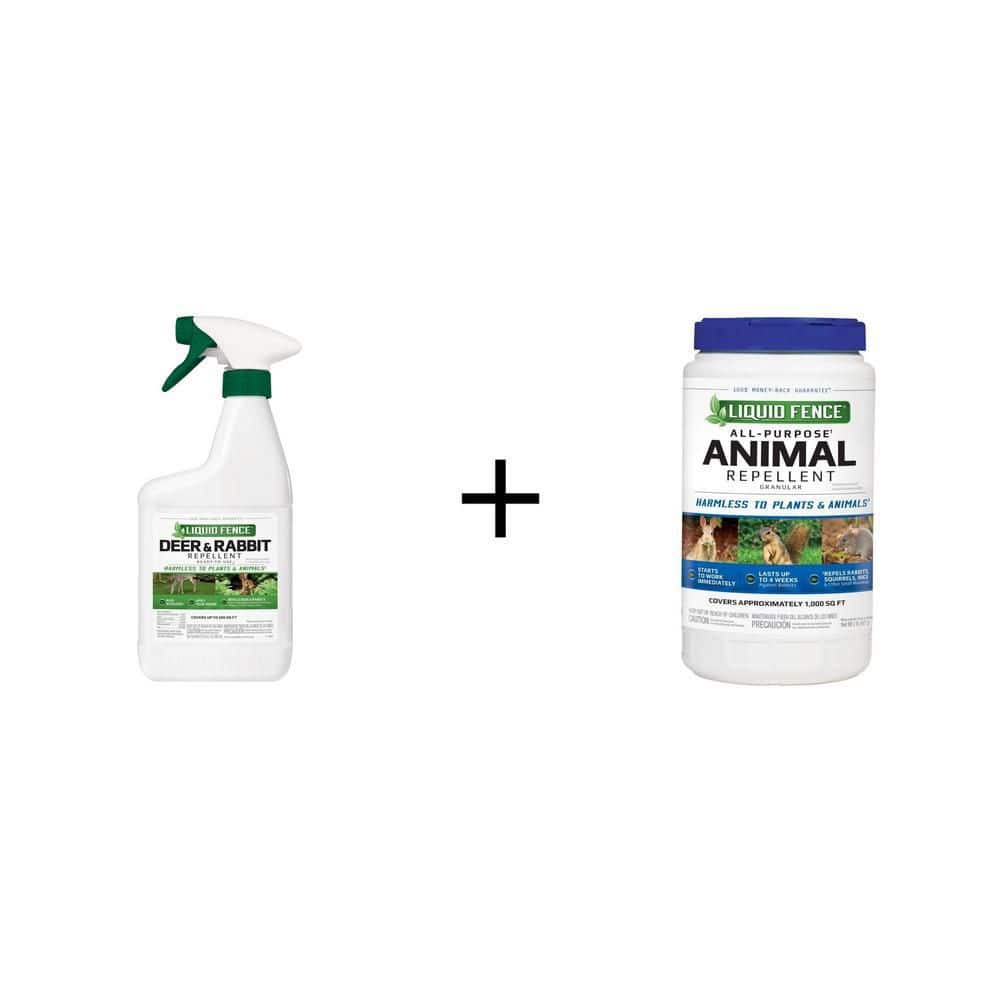 Liquid Fence 32 oz. Ready-to-Use Deer and Rabbit Repellent plus 2 lbs ...