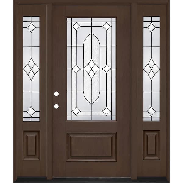 Steves & Sons Regency 64 in. x 80 in. 3/4L Axis Glass RHIS Hickory ...