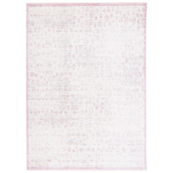 SAFAVIEH Illusion 5 ft. x 7 ft. Pink/Cream Spotted Distressed Area Rug ...