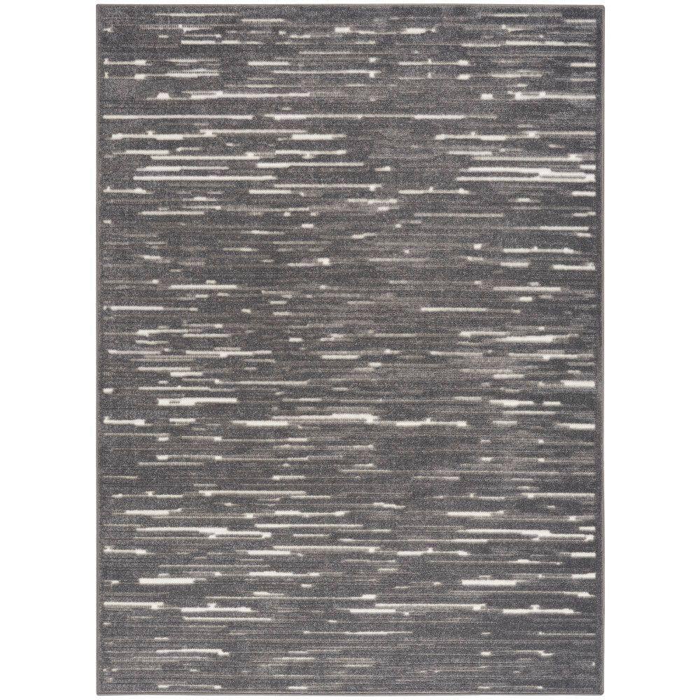 Nourison Casual Grey 5 ft. x 7 ft. Abstract Contemporary Area Rug ...