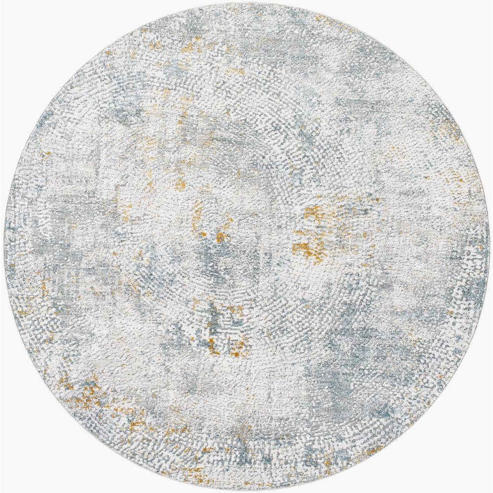 Livabliss Dresden Gray Modern 5 ft. Round ft. Indoor Area Rug DRE2320 ...