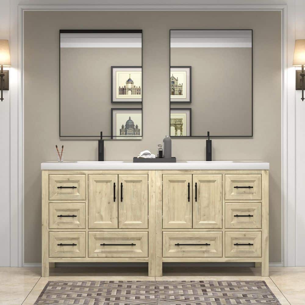BV Better Vanity VIV 71 in. W x 20 in. D x 35 in. H Double Sink ...
