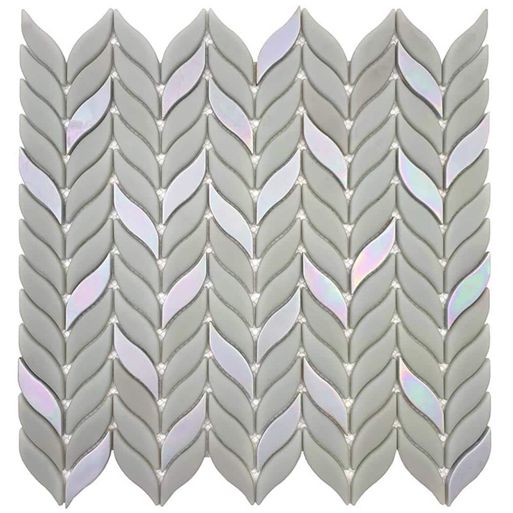 Apollo Tile Alabaster Flint Gray 11.6 in. x 12.1 in. Recycled Glass ...