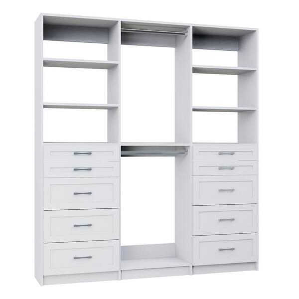 MODULAR CLOSETS Alto Collection 57 in. W White Tower System Shaker 2 5 ...