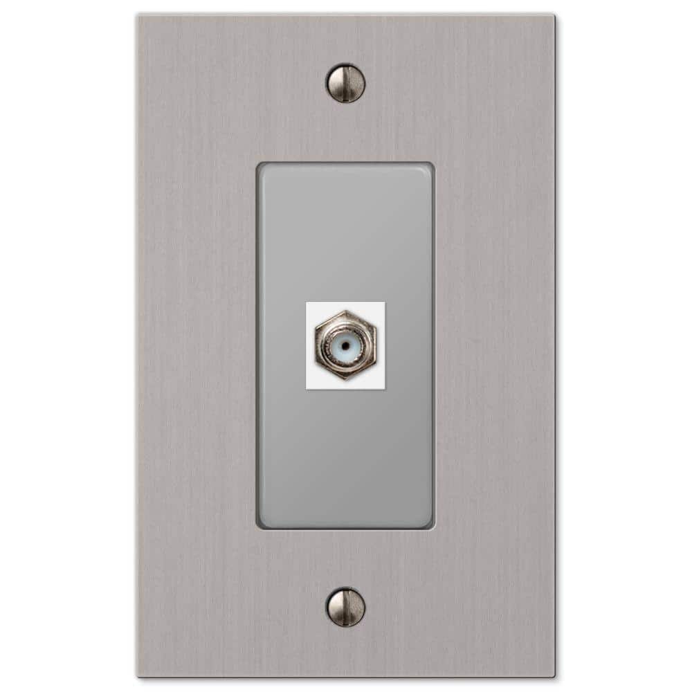 AMERELLE Barnard 1 Gang Coax Metal Wall Plate - Brushed Nickel 55CXBN ...