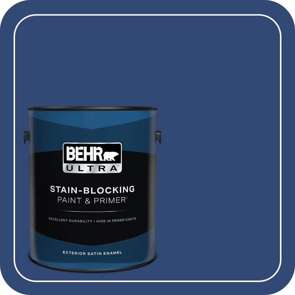 BEHR ULTRA 1 gal. #S-H-580 Navy Blue Satin Enamel Exterior Paint ...