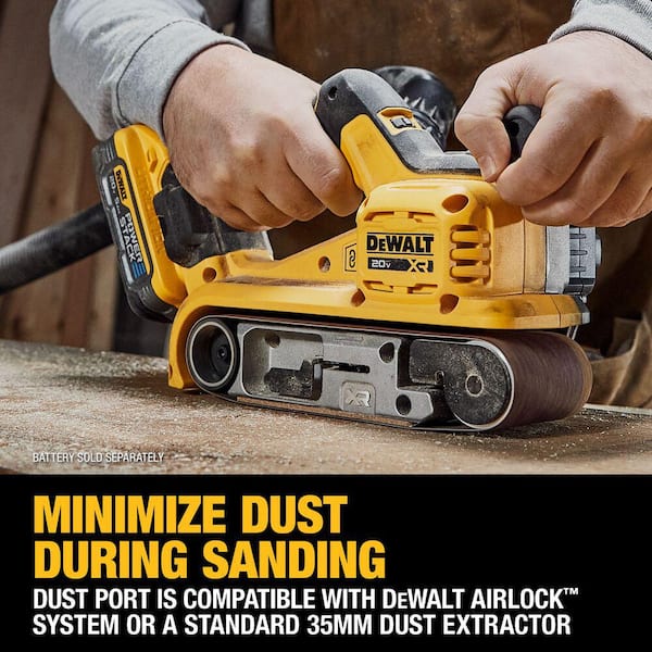 DEWALT 20V Lithium-Ion Cordless Belt Sander with 20V MAX POWERSTACK ...