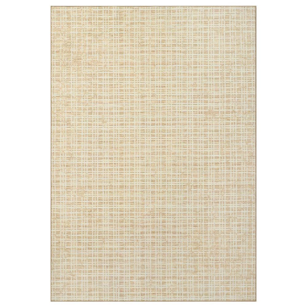 Garvee Modern Yellow, 5 ft. x 7 ft. Geometric Indoor Non-Slip Carpet ...