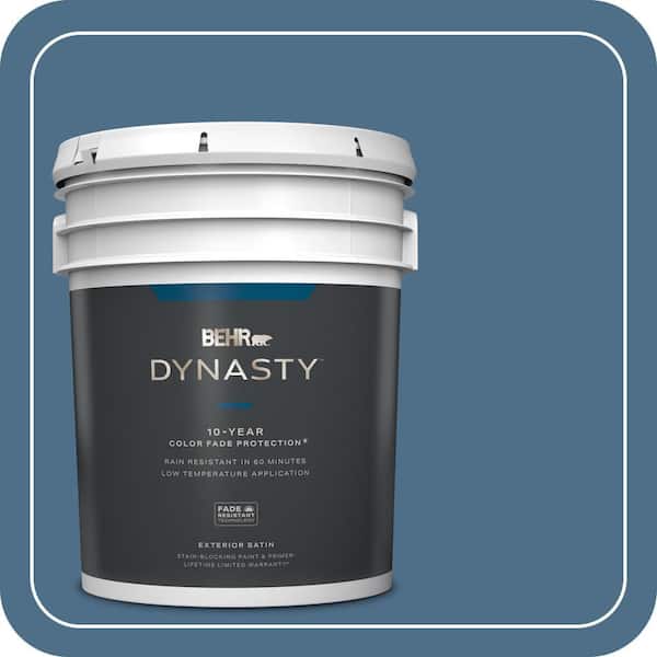 BEHR DYNASTY 5 gal. #570D-6 Neptune Blue Satin Enamel Exterior Stain ...