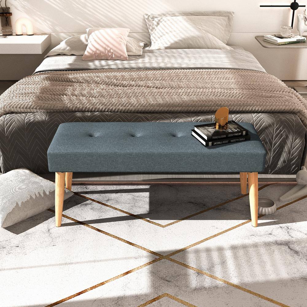 Homy Casa Cicilia Grey Fabric Upholstered Tufted Bench ( 18.3'' H X 43 ...