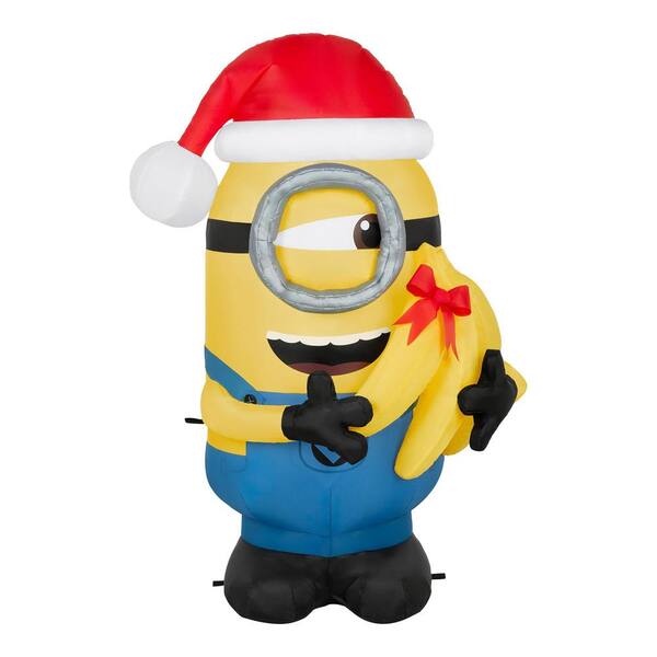 Have a question about 3.5 ft. LED Stuart in Santa Hat Hugging Bananas ...