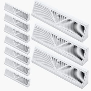 VEVOR Floor Registers 15 in. x 5 in. Steel Diffuser Register in White ...