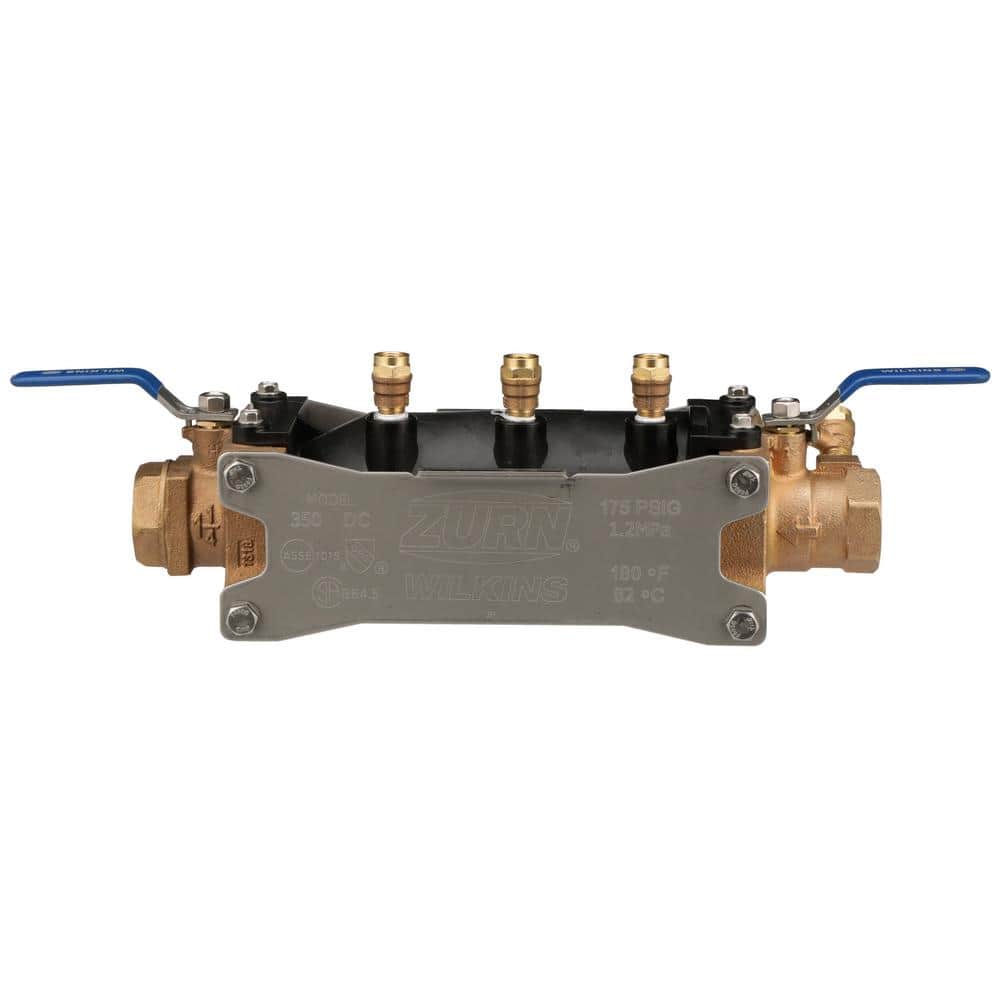 Wilkins 1-1/4 in. Dia Bronze Double Check Backflow Preventer 114-350 ...