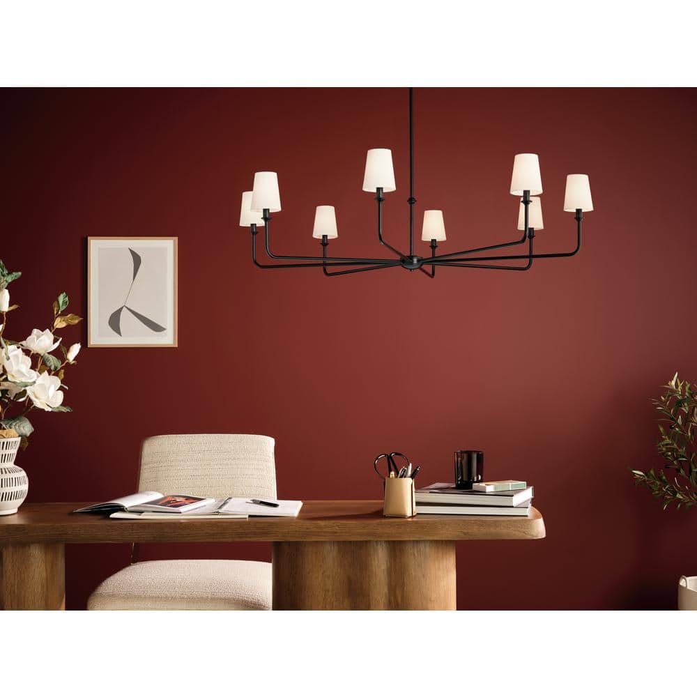 KICHLER Pallas 52 in. 8-Light Black Traditional Shaded Circle ...