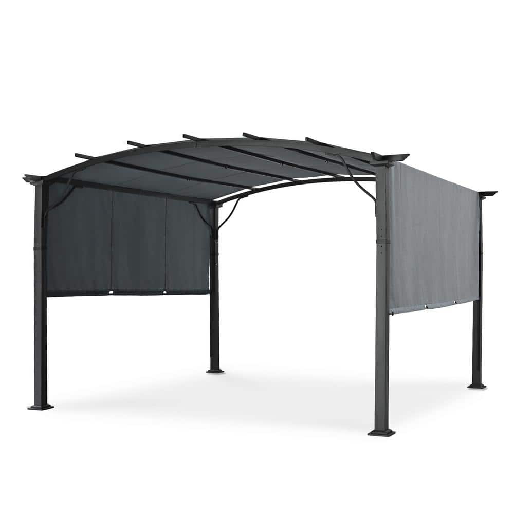 EGEIROSLIFE 12 ft. x 12 ft. Aluminum Outdoor Pergola with Slightly ...