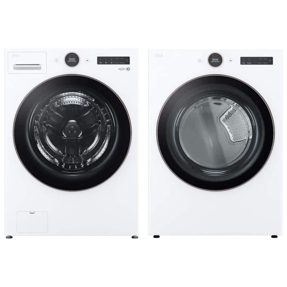 LG 5.0 cu. ft. Smart Front Load Washer with AI Digital Dial and 7.4 cu ...