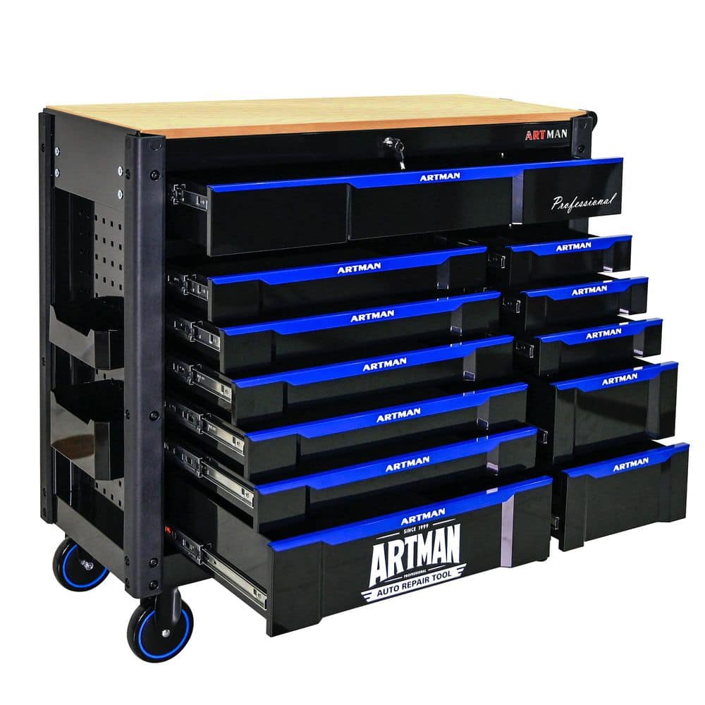 MYWISH 41 in. 12-Drawer Heavy-Duty Rolling Tool Cabinet Workbench with ...