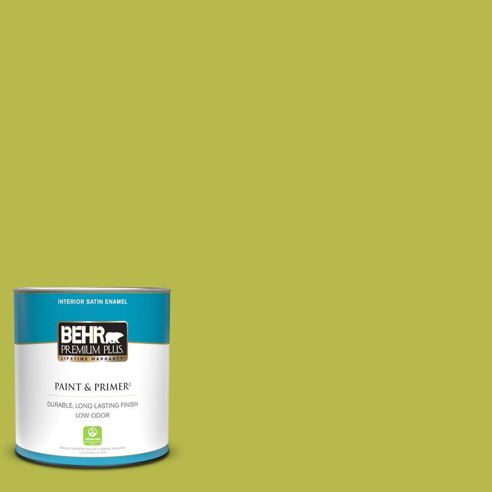BEHR PREMIUM PLUS 1 qt. #400B-6 Japanese Fern Satin Enamel Low Odor ...
