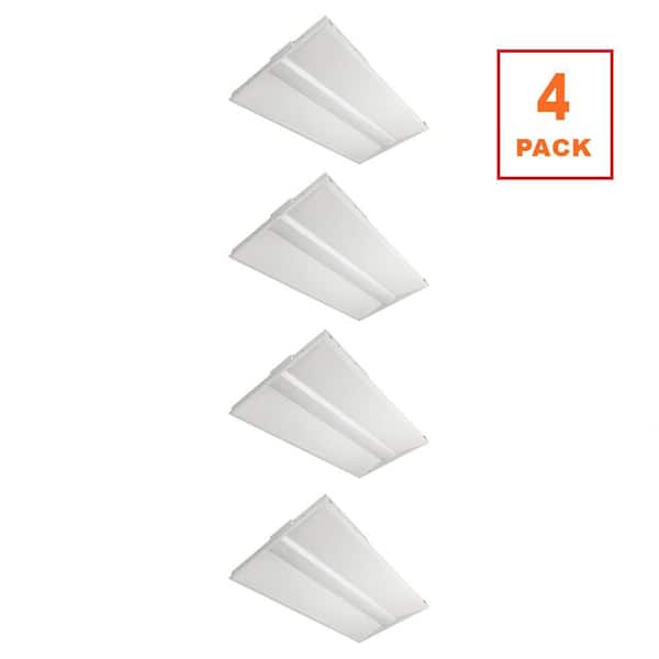 RUN BISON 2-Pack 1 ft. x 4 ft. 4400 Lumens Dimmable White Integrated ...