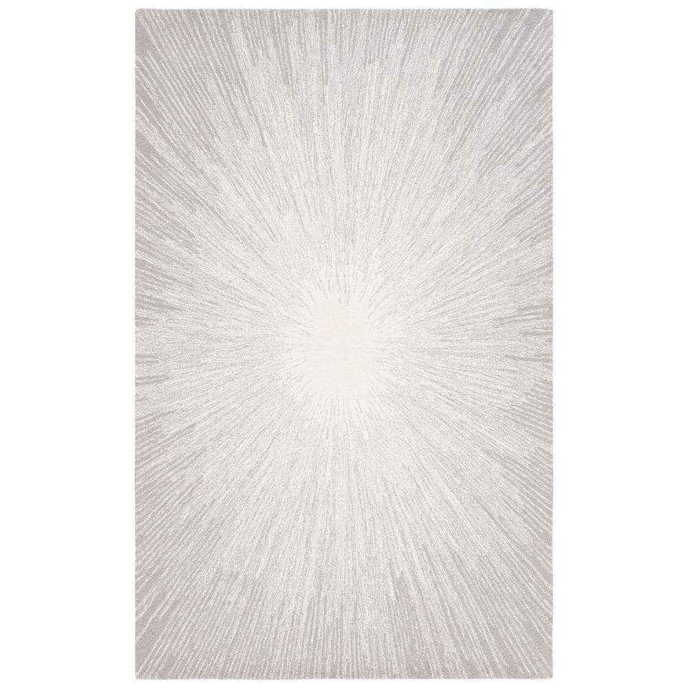 SAFAVIEH Abstract Ivory/Silver 8 ft. x 10 ft. Eclectic Star Area Rug ...