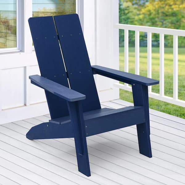 Sonkuki Navy Blue Adirondack Chair Patio Chair with Big Armrests Fire ...