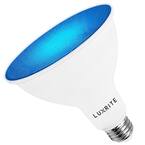 LUXRITE 45-Watt Equivalent PAR38 LED Light Bulbs Flood Blue Light Bulb ...