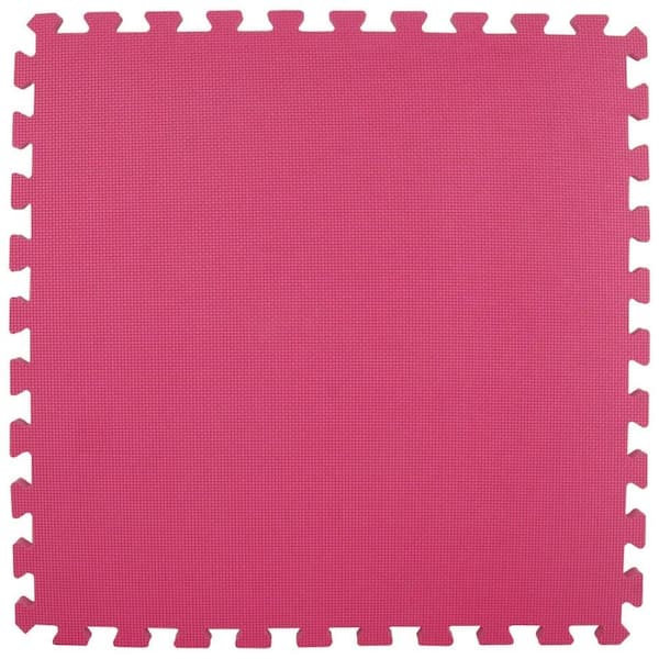 Greatmats Premium Pink 24 in. x 24 in. x 5/8 in. Foam Interlocking ...
