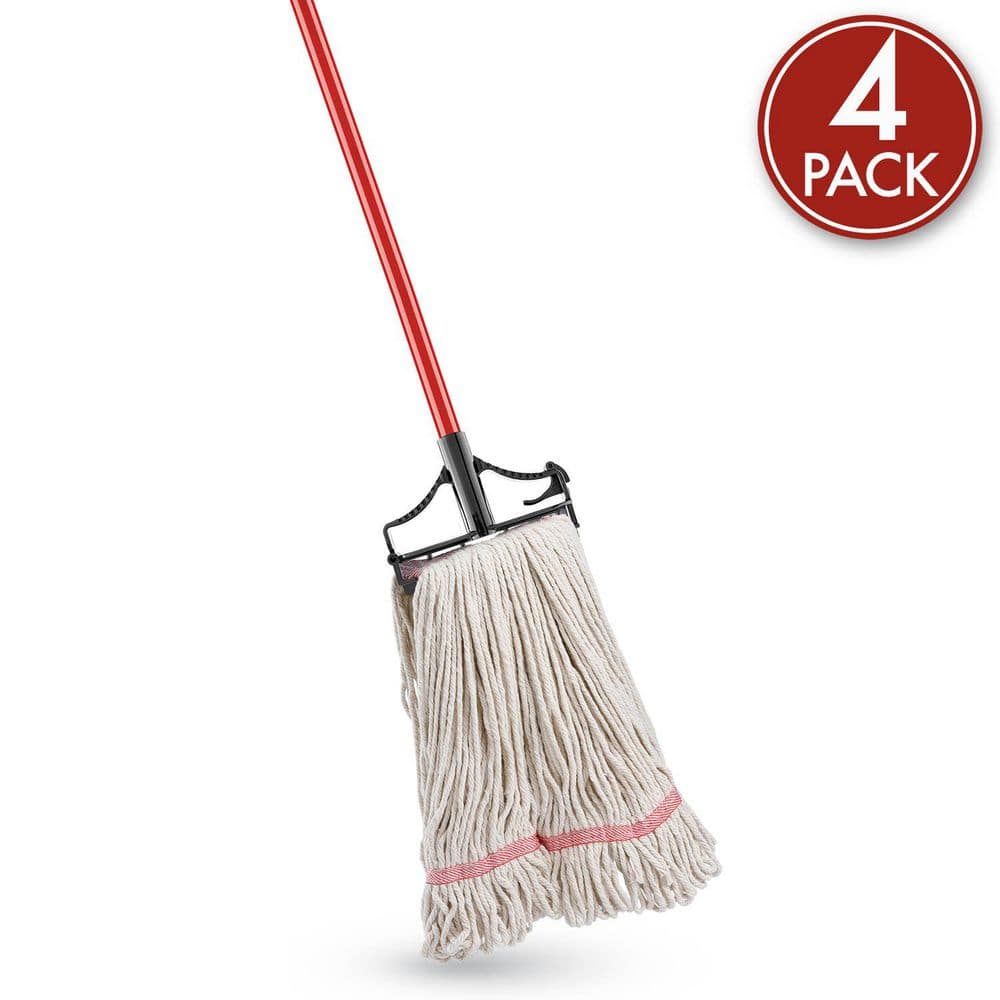 Libman High Power Large Heavy-Duty Blended Wet Mop with Steel Handle (4 ...