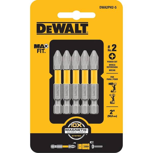 DEWALT MAXFIT 2 in. PH2 Bit Tip (5-Piece) DWA2PH2-5 - The Home Depot