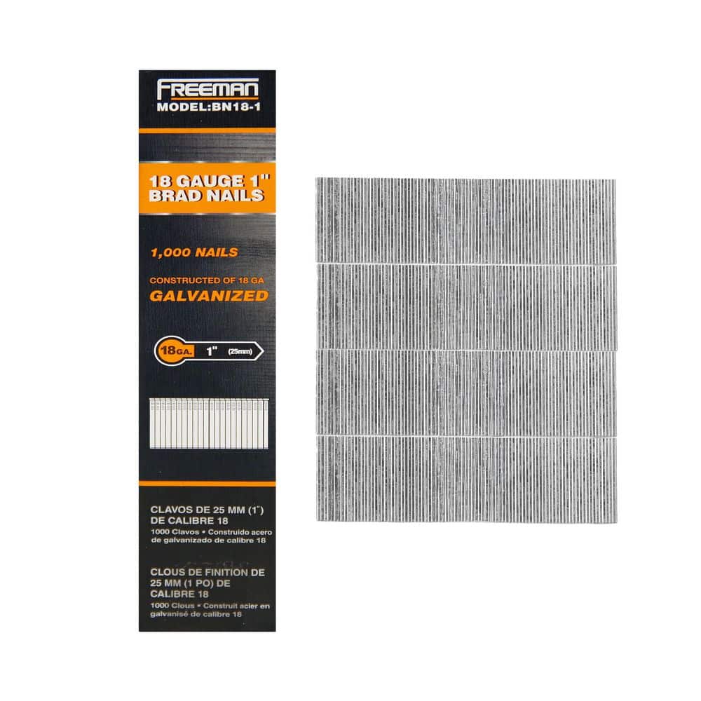 Reviews for Freeman 18-Gauge 1 in. Glue Collated Electrogalvanized Brad ...