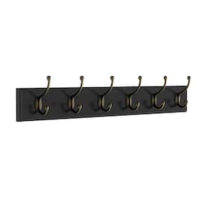 Mascot Hardware Traditional 20 in. L Black Hook Rail with 6 Hooks HR148 ...