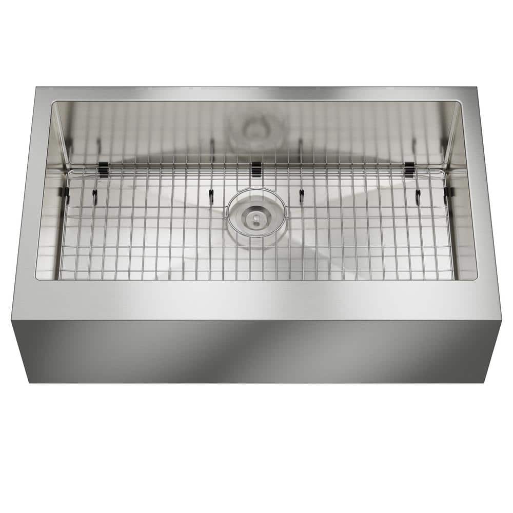 Dimakai 36 in. Farmhouse Apron Front Single Bowl Brushed Stainless ...