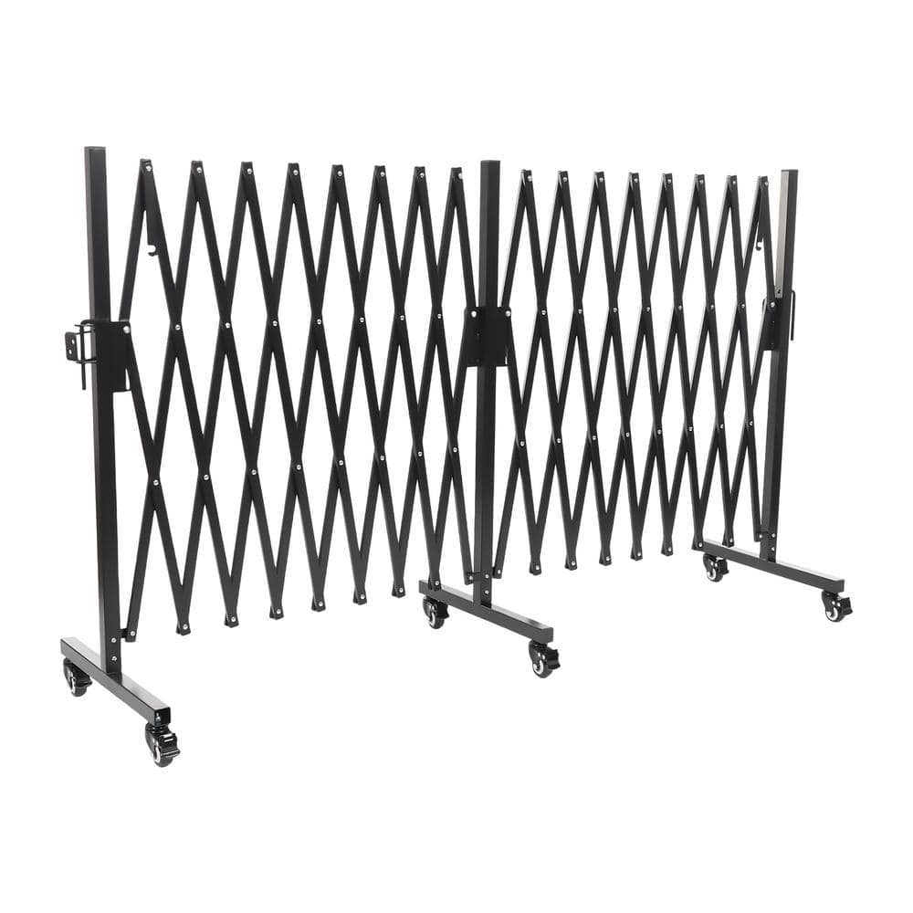 YIYIBYUS Black 212.6 in. x 40 in. Metal Garden Fence Safety Barrier ...