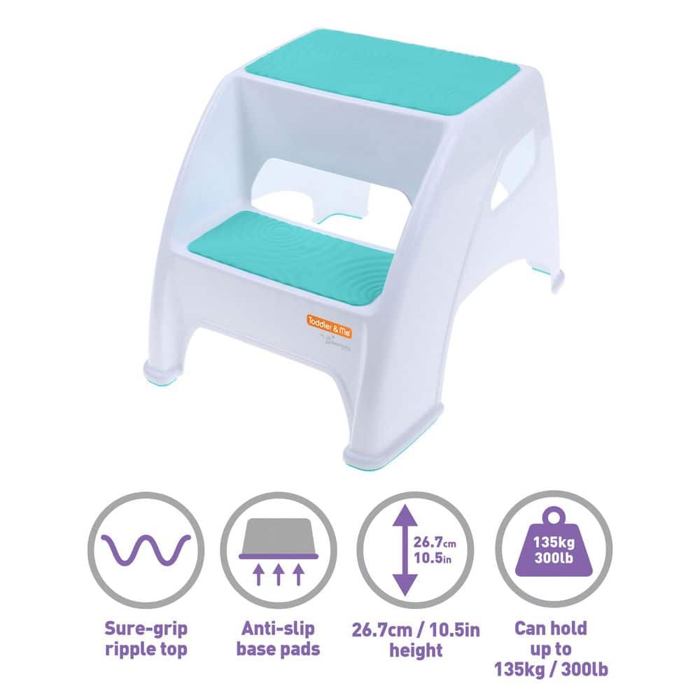 Dreambaby Toddler & Me Non-Slip 2 Step Stool - 300 lbs. Weight Capacity ...
