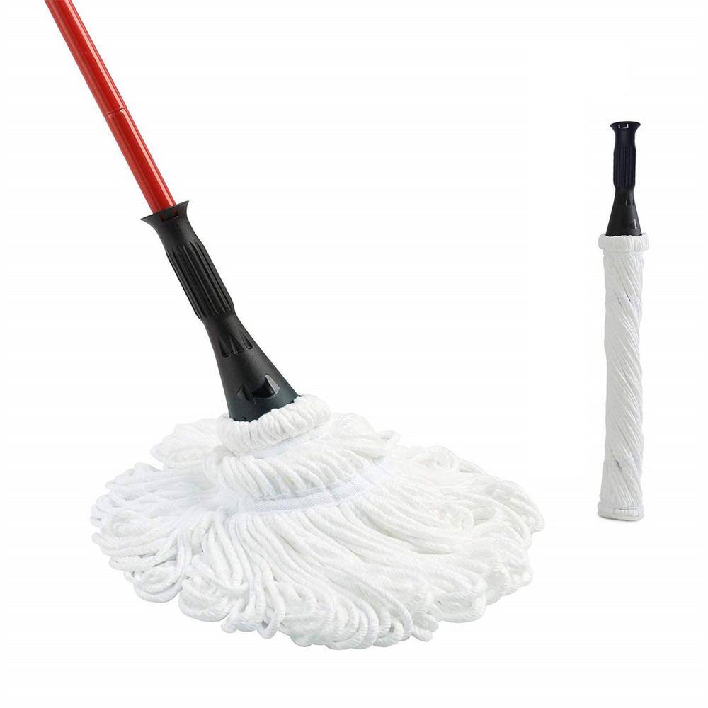 FAWEY TRED INC 57 in. Red Microfiber Wet String Mop with An Extra Mop ...
