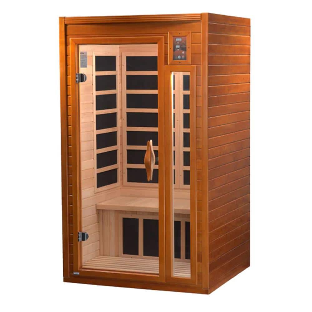 DYNAMIC SAUNAS Barcelona 1 to 2 Person Hemlock Wood Infrared Sauna For ...