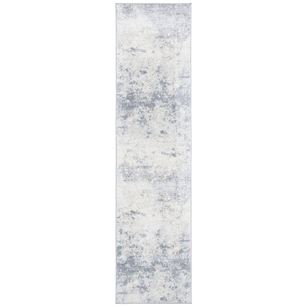 SAFAVIEH Brentwood Gray/Ivory 2 ft. x 8 ft. Abstract Runner Rug BNT822H ...