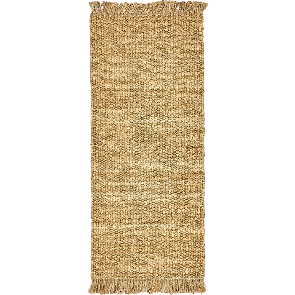 Unique Loom Chunky Jute Natural 2 ft. x 6 ft. Runner Rug 3138972 - The ...
