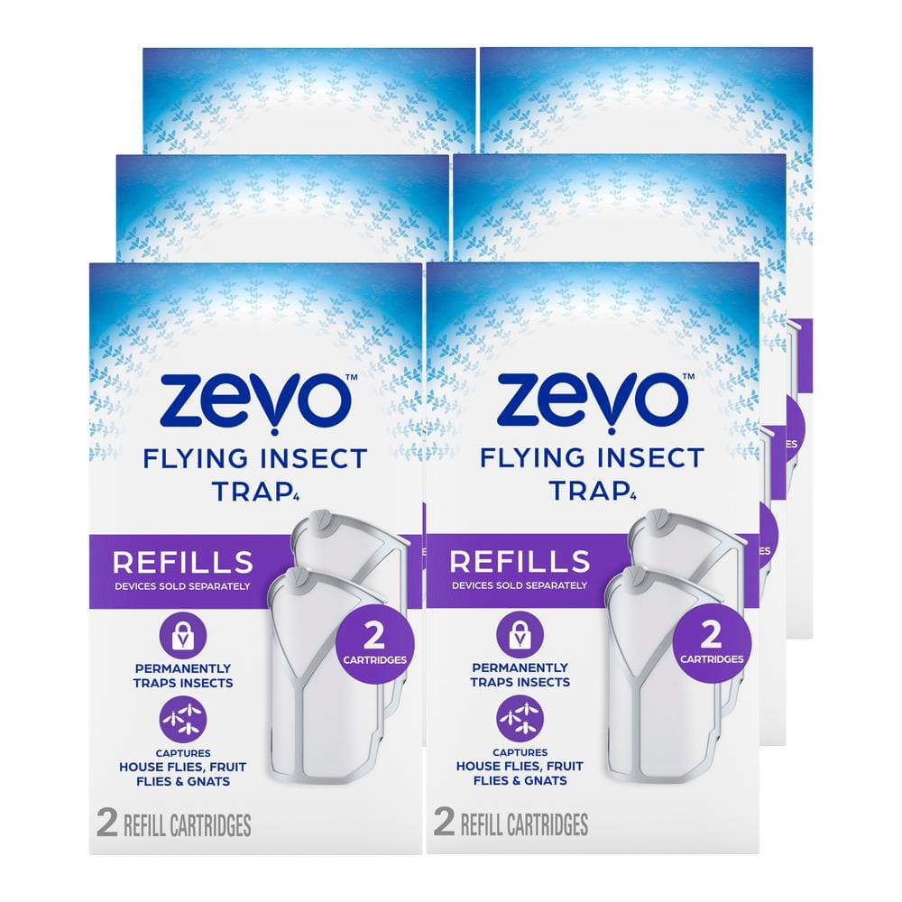 ZEVO Indoor Flying Insect Glue Trap Refill Cartridges (12 Cartridges ...