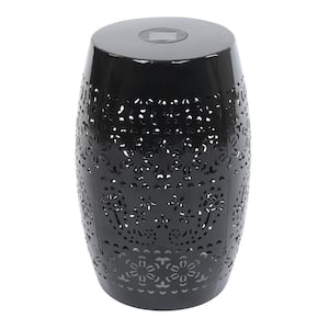 Teal Iron Cylinder Outdoor Solar Side Table XT-N770P182381T - The Home ...