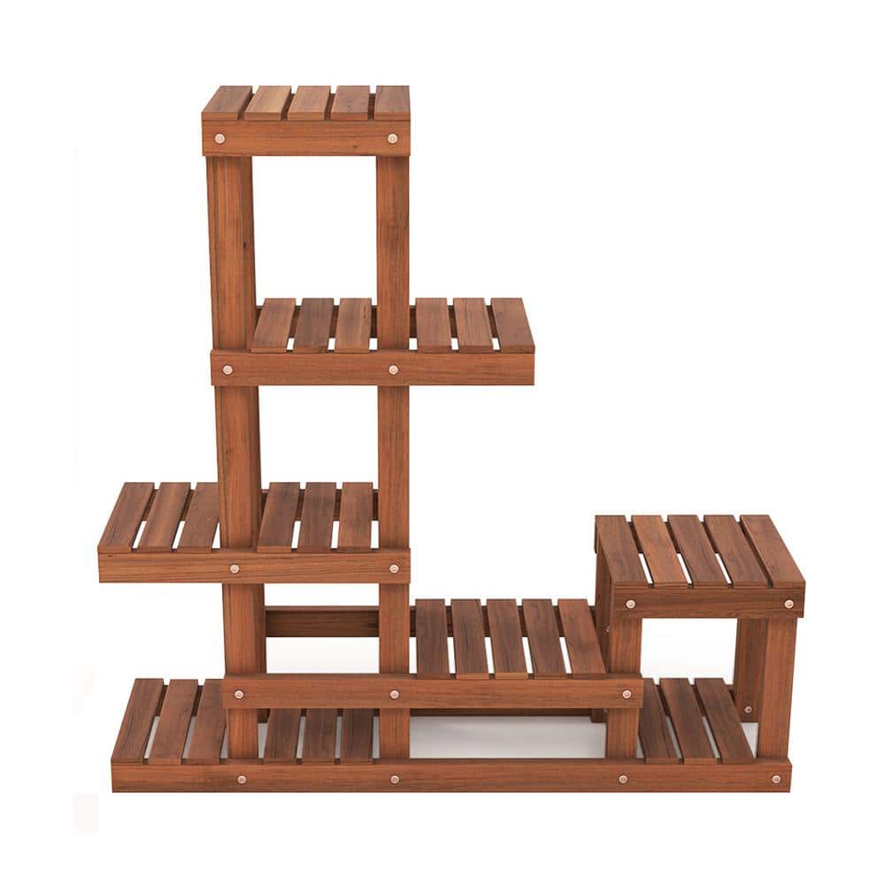 ANGELES HOME 6 Tier Wood Plant Stand with High Low Structure 10HZ18CK61 ...