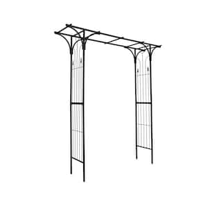 97.24 in. x 80.71 in. Galvanized Metal Garden Arbor GardenArbor012 ...
