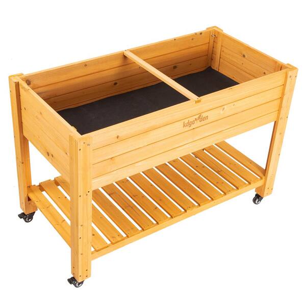 kdgarden 48 in. x 24 in. x 33 in. Large Wood Raised Garden Bed with ...