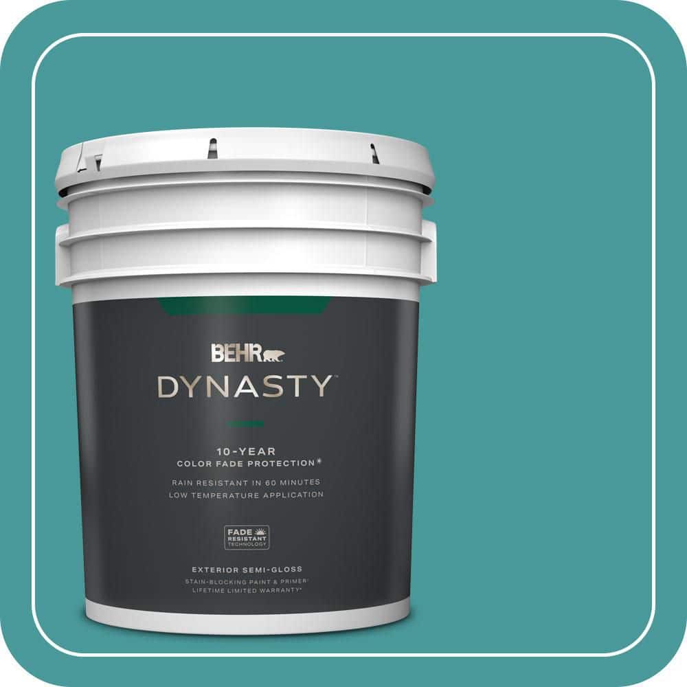 BEHR DYNASTY 5 gal. #510D-6 Aquatic Green Semi-Gloss Exterior Stain ...
