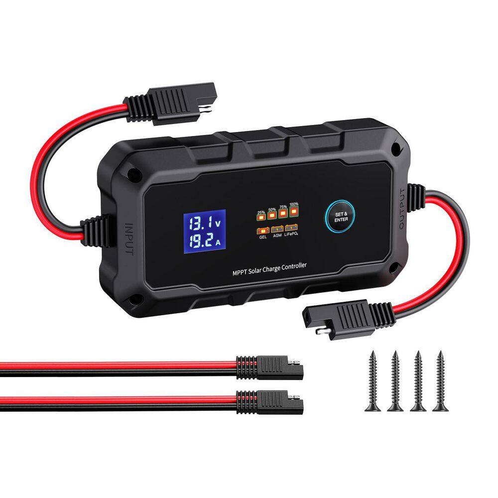 Vrbgify 24-Volts 20-amps Portable Solar Charge Controller, Intelligent ...