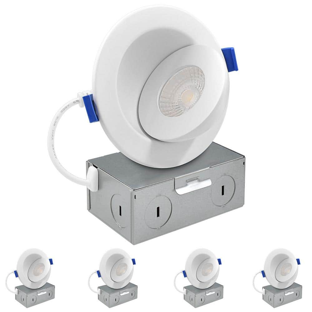 LUXRITE 3 in. Floating Adjustable LED Can less Recessed Light, J-Box ...